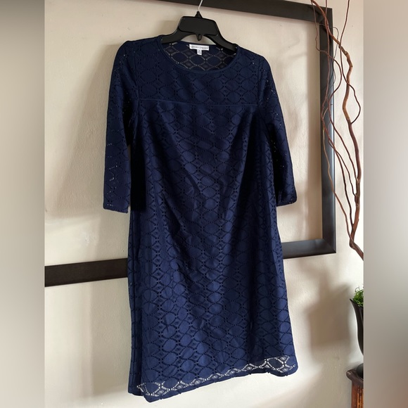 Sandra Darren | Dresses | Navy Blue Sandra Darren Lace Dress | Poshmark